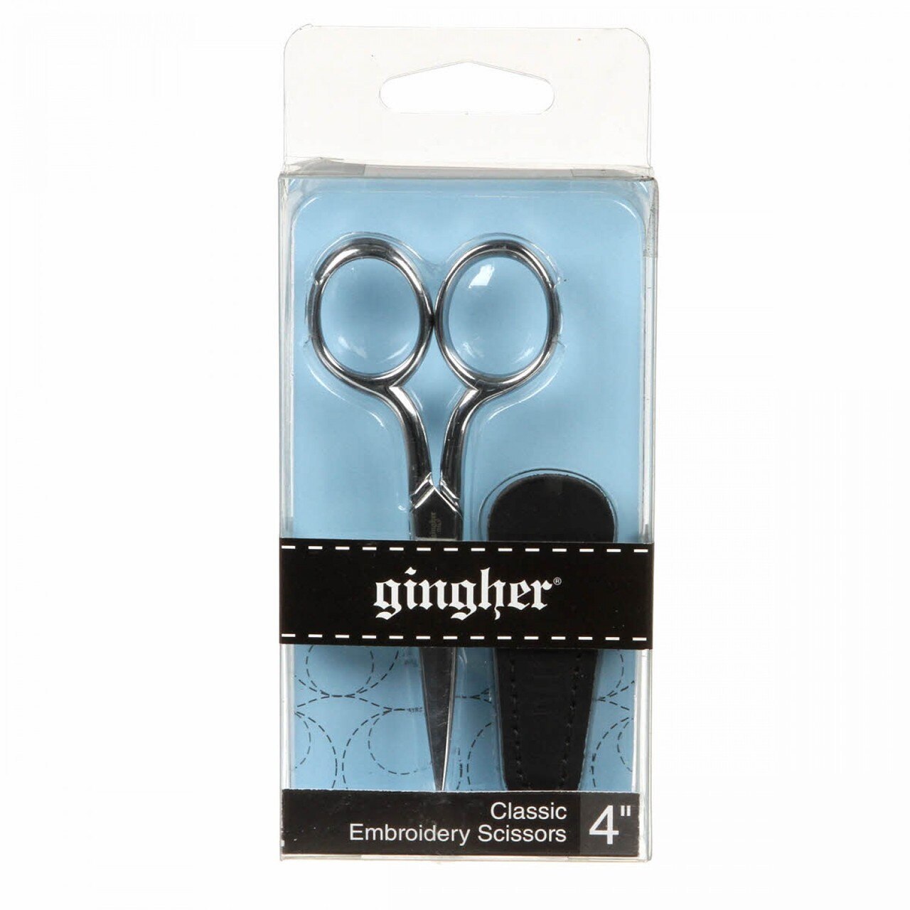 Gingher 4 inch Embroidery Scissors with Leather Sheath