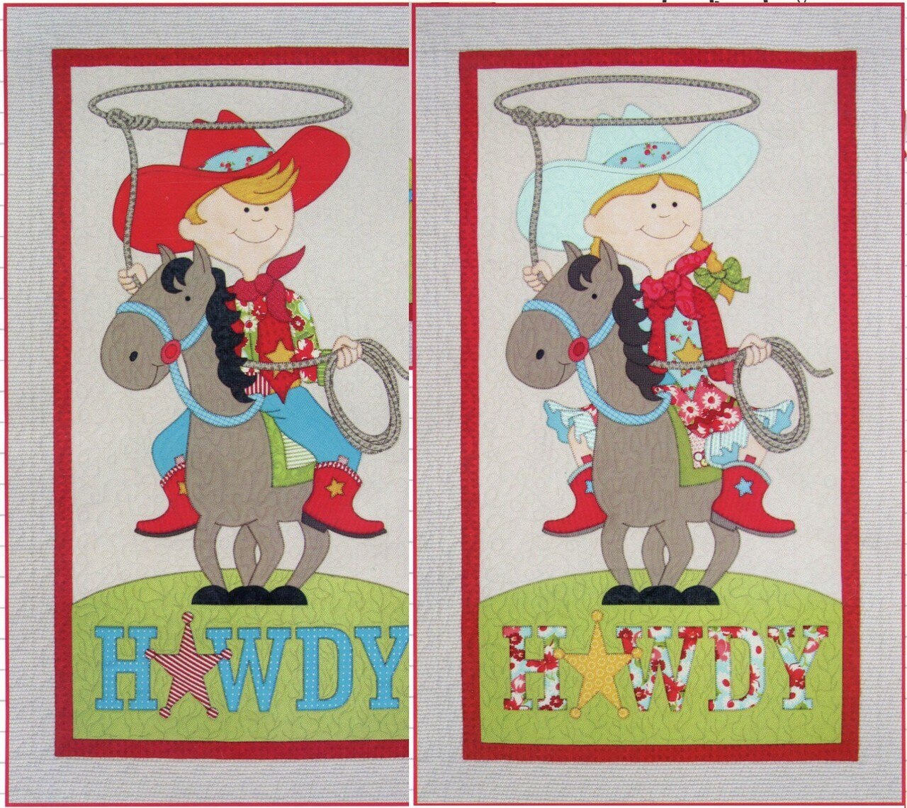 Little Cowboy and Cowgirl Applique Quilt & Wallhanging Pattern