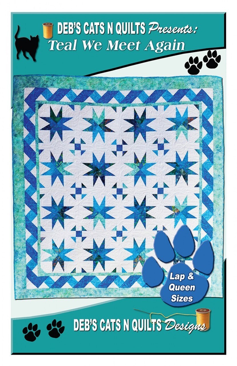 Teal We Meet Again Quilt Pattern - Deb's Cats and Quilts