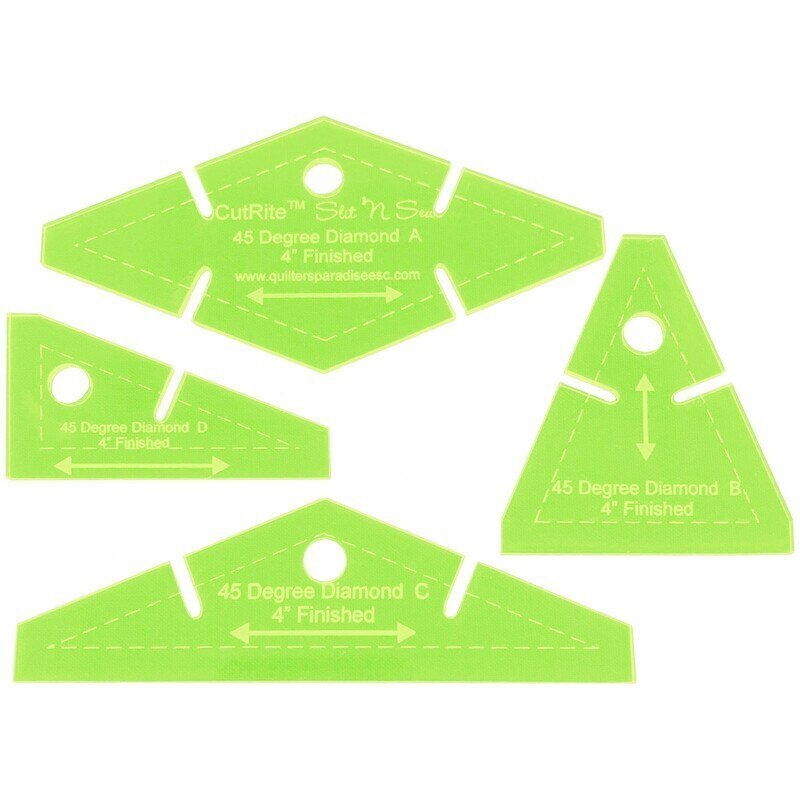 Diamond Template 45 Degree Small - Finished Size 4" - Slit 'n Sew by ...